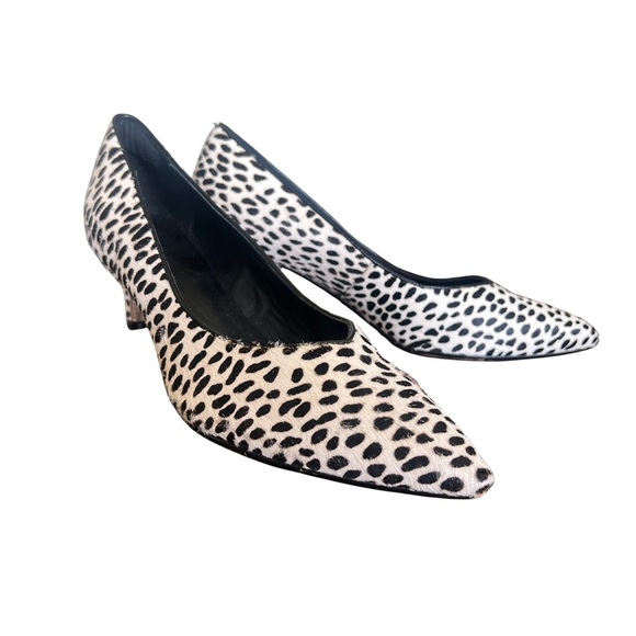 Clarks | Shoes | Clarks Black And White Dalmatianprint Low Heel Pumps ...